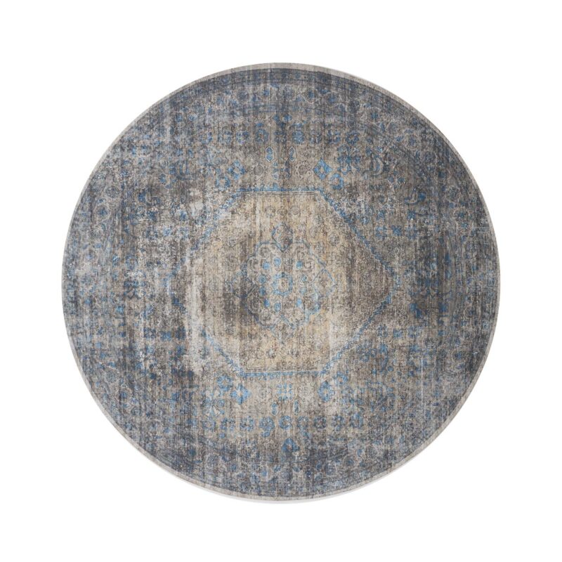 Hoomay vloerkleed vintage rond groen/blauw