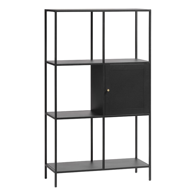 Mathilde vakkenkast zwart metaal 135cm