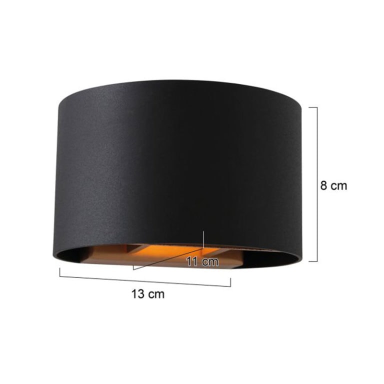 Wandlamp Muro Halfrond Zwart