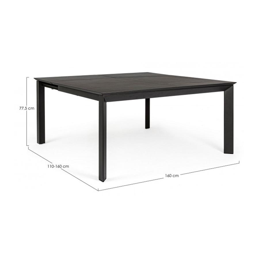 Carter uitschuifbare tuintafel 160x110/160cm Charcoal