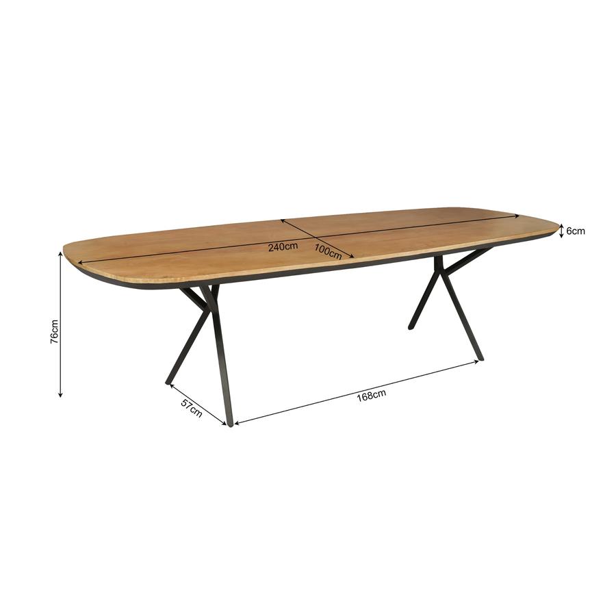 Sindacco Eettafel deens ovaal Mangohout 240cm