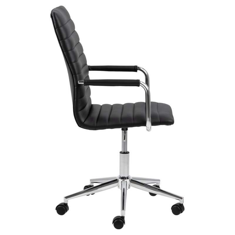 Ferano Bureaustoel Zwart Leer
