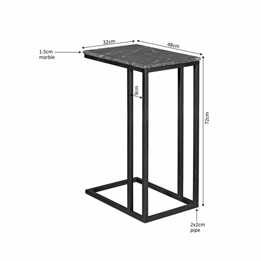 Donello Bijzettafel Marmer Zwart